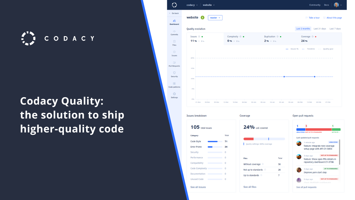 Codacy Quality: the best solution to ship higher-quality code