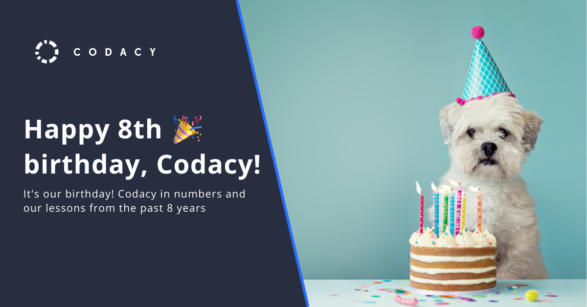 Happy 8th birthday, Codacy! 🥳 - Codacy | Blog Company